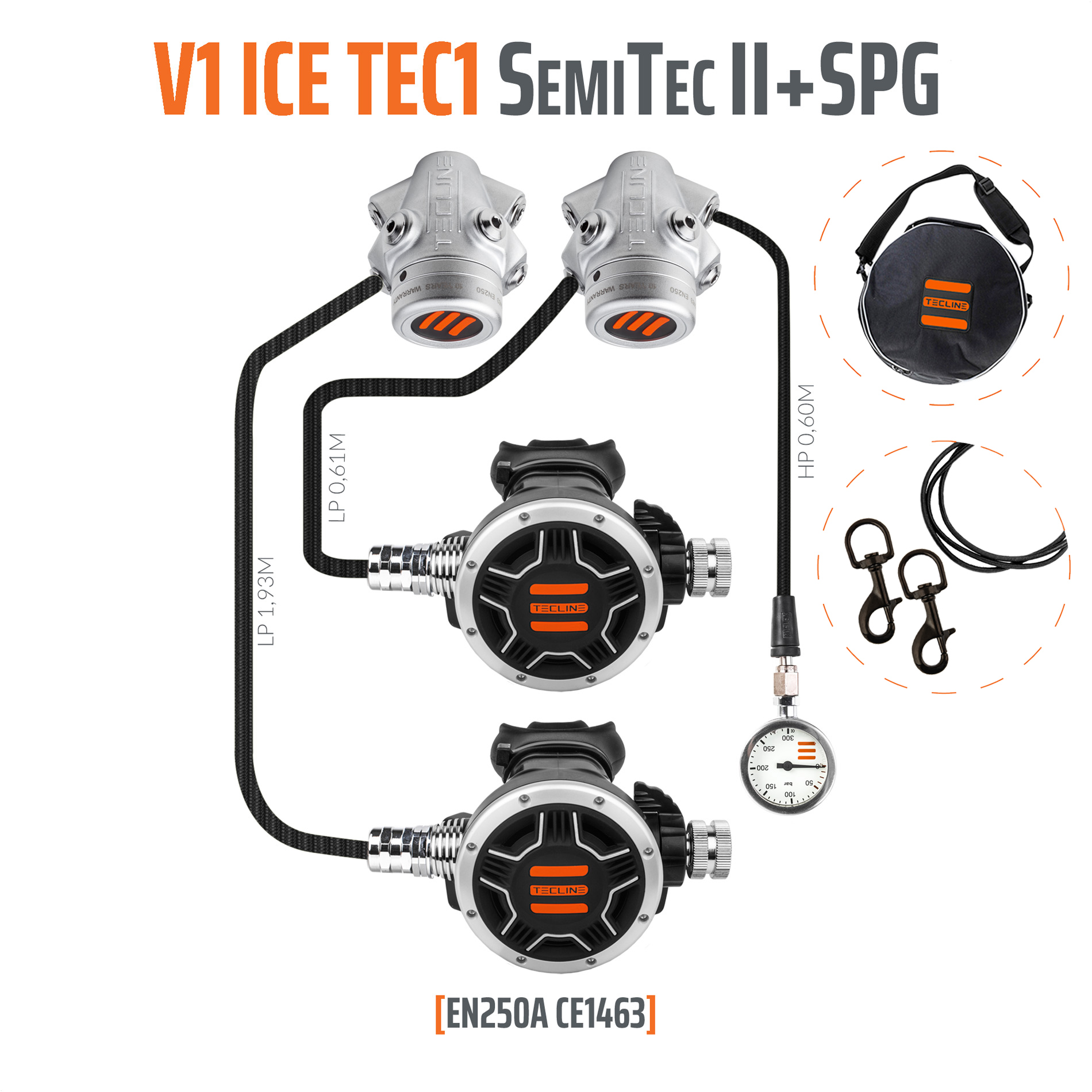Tecline: V1 ICE TEC1 SemiTec II with SPG - EN250A - deDiving specialist ...